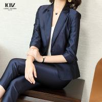 China Women's Formal Pink Suit Set Jacket and Pants 2 Piece Office Wear Uniform S-10XL for sale