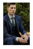 China Men's Formal Suit Jacket Three-Piece Business Office Wedding Attire Standard Size 100 Polyester for sale
