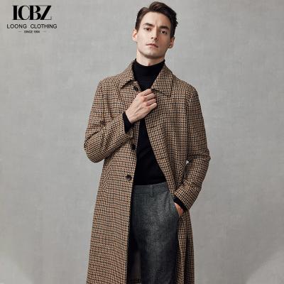 China Custom Business Casual Men Wool Blend Overcoat Double Sided Lapel Coat Sizes S to 3XL for sale