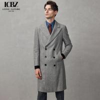 China Custom Wool Blend Double Breasted Overcoat for Men Mid Length Business Suit S to 3XL for sale