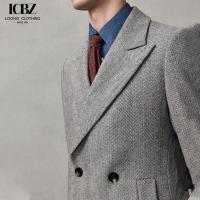 China Custom Wool Blend Double Breasted Overcoat for Men Mid Length Business Suit S to 3XL for sale