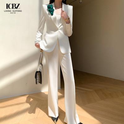 China Women Formal Business Suit 3 Piece Set Nonwoven Office Wear with Button Decoration Sizes S to 10XL for sale