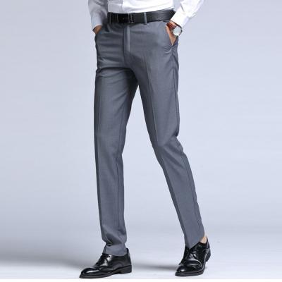 China Men's Slim Fit Stripe Business Formal Pants Cotton Polyester Plain Dyed Office Trousers Size M to 8XL for sale