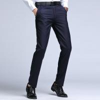 China Men's Slim Fit Stripe Business Formal Pants Cotton Polyester Plain Dyed Office Trousers Size M to 8XL for sale