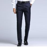 China Men's Slim Fit Stripe Business Formal Pants Cotton Polyester Plain Dyed Office Trousers Size M to 8XL for sale