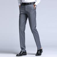 China Men's Slim Fit Stripe Business Formal Pants Cotton Polyester Plain Dyed Office Trousers Size M to 8XL for sale