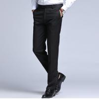 China Men's Slim Fit Stripe Business Formal Pants Cotton Polyester Plain Dyed Office Trousers Size M to 8XL for sale
