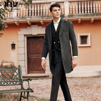 China Custom OEM Men's Mid-Length Gray Wool Coat for Business Casual Windbreaker 50-3XL for sale