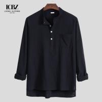 China OEM Custom Long Sleeve Men's Linen Shirts 5000 LCBZ Multi Color Options Size up to 10XL for sale