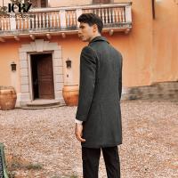 China Custom OEM Men's Mid-Length Gray Wool Coat for Business Casual Windbreaker 50-3XL for sale