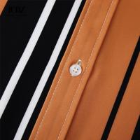 China Men's Beach Stripe Slim Fit Shirt for Printing Summer Casual 50pcs MOQ Custom Sizes XXL to 10XL for sale