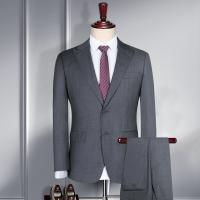 China Regular Length Woolen Slim Fit Single Breasted Men's Suit 2 Piece Set for sale