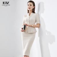 China Women Formal Business Suit Two Pieces Skirt Set Polyester Cotton S to 10XL Custom Logo for sale