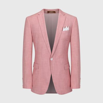 China Custom Dark Blue Woolen Men's Suit Set M-2XL Wedding Business Formal Blazer Trousers for sale