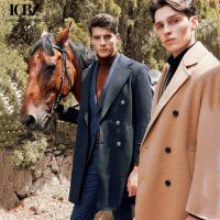 China Customized Fabric Men's Woolen Coat 100% Wool British Style Double Breasted Overcoat for sale