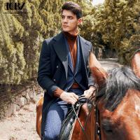 China Customized Fabric Men's Woolen Coat 100% Wool British Style Double Breasted Overcoat for sale