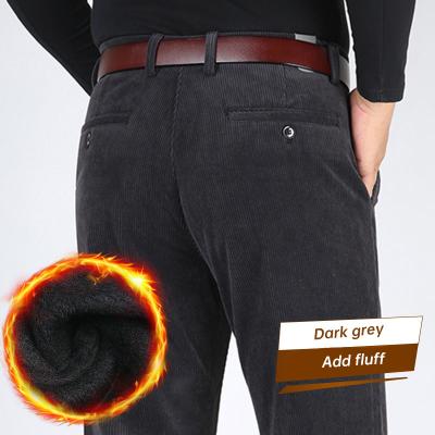 China Men Corduroy Casual Pants Thickened Fleece Lined Winter Trousers Sizes M to 8XL for sale