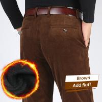 China Men Corduroy Casual Pants Thickened Fleece Lined Winter Trousers Sizes M to 8XL for sale