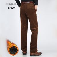 China Men Corduroy Casual Pants Thickened Fleece Lined Winter Trousers Sizes M to 8XL for sale