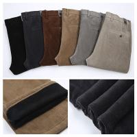 China Men Corduroy Casual Pants Thickened Fleece Lined Winter Trousers Sizes M to 8XL for sale