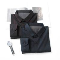 China Custom Formal Men's Dress Shirt Polyester Cotton Long Sleeve Slim Fit Sizes S to XXL for sale