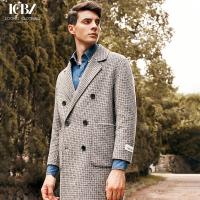 China Custom Business Casual Woolen Overcoat for Men Double Breasted Sizes S to 3XL for sale