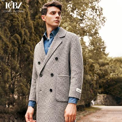 China Custom Business Casual Woolen Overcoat for Men Double Breasted Sizes S to 3XL for sale