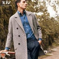 China Custom Business Casual Woolen Overcoat for Men Double Breasted Sizes S to 3XL for sale