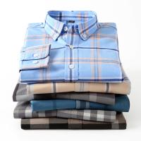 China Button Down Collar 100% Cotton Oxford Men's Long Sleeve Plaid Shirt Autumn Size M to XXXL for sale