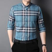 China Button Down Collar 100% Cotton Oxford Men's Long Sleeve Plaid Shirt Autumn Size M to XXXL for sale