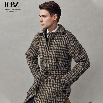 China Custom Houndstooth Woolen Coat Business Casual Men Sizes S-3XL for sale
