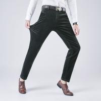 China Men's Regular Fit Corduroy Dress Pants Drawstring Closure Business Trousers Cotton Polyester Sizes M to 8XL for sale