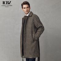 China Custom Houndstooth Woolen Coat Business Casual Men Sizes S-3XL for sale