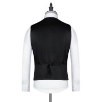 China Custom Men Formal Waistcoat Polyester Solid Vest Sizes S to XL Black Dark Blue for sale