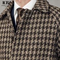 China Custom Houndstooth Woolen Coat Business Casual Men Sizes S-3XL for sale