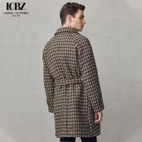 China Custom Houndstooth Woolen Coat Business Casual Men Sizes S-3XL for sale