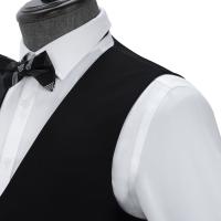 China Custom Men Formal Waistcoat Polyester Solid Vest Sizes S to XL Black Dark Blue for sale