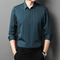 China Men's Business Plaid Stripes Long Sleeve Shirt 100% Cotton Sizes 2XL-10XL Custom Logo for sale