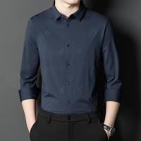 China Men's Business Plaid Stripes Long Sleeve Shirt 100% Cotton Sizes 2XL-10XL Custom Logo for sale