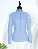 China Slim Fit Bamboo Fiber Formal Shirt for Women with Stand Collar Size 8-16 for sale