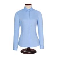 China Slim Fit Bamboo Fiber Formal Shirt for Women with Stand Collar Size 8-16 for sale