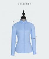 China Slim Fit Bamboo Fiber Formal Shirt for Women with Stand Collar Size 8-16 for sale
