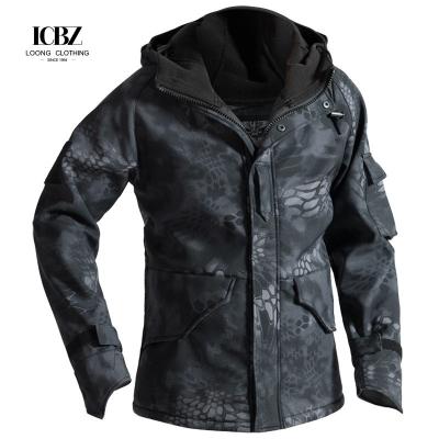 China Woodland Camouflage Men's Tactical Combat Jacket Hoody Winter Coat Uniform Waterproof Polyester Cotton Nylon S to 3XL for sale