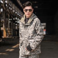 China Woodland Camouflage Men's Tactical Combat Jacket Hoody Winter Coat Uniform Waterproof Polyester Cotton Nylon S to 3XL for sale