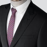 China Men's Standard Size Black Wool Business Two Piece Suit for Wedding Groomsman for sale