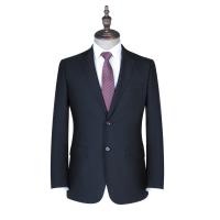 China Navy Blue Flat Front Two Piece Suit Set for Men Casual Formal Wear 100 Polyester for sale
