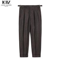 China Men's Wool Herringbone Trousers British Paris Button Business Wear S-10XL Custom for sale