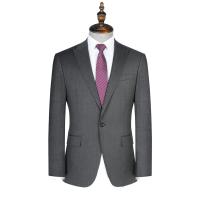 China Navy Blue Flat Front Two Piece Suit Set for Men Casual Formal Wear 100 Polyester for sale