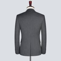 China Navy Blue Flat Front Two Piece Suit Set for Men Casual Formal Wear 100 Polyester for sale