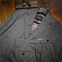 China Men's Wool Herringbone Trousers British Paris Button Business Wear S-10XL Custom for sale